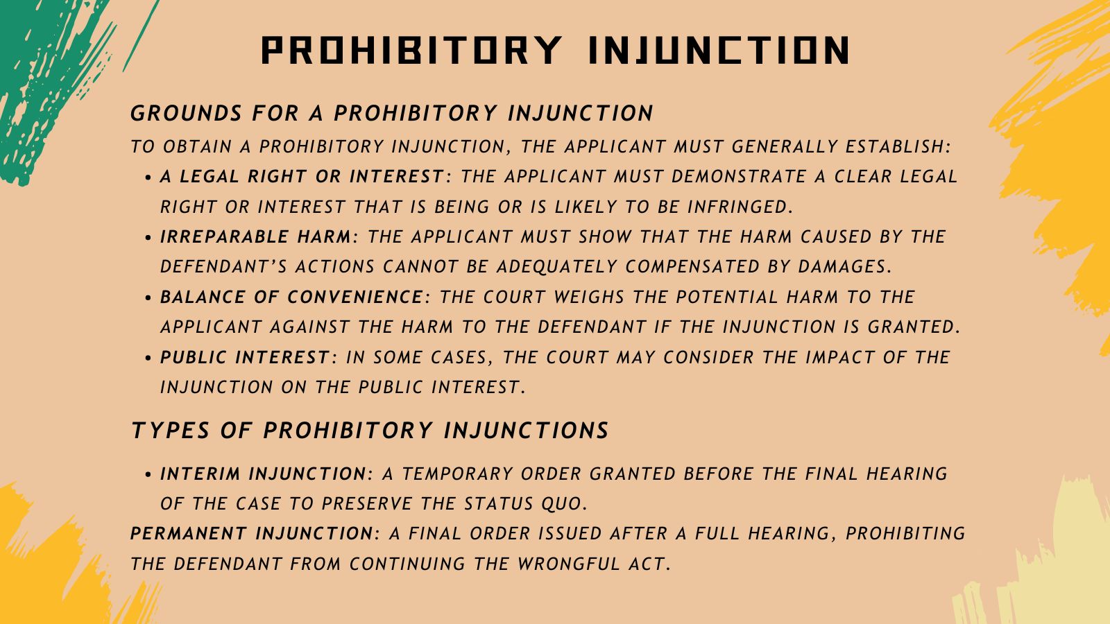 Prohibitory Injunction | The contract Law